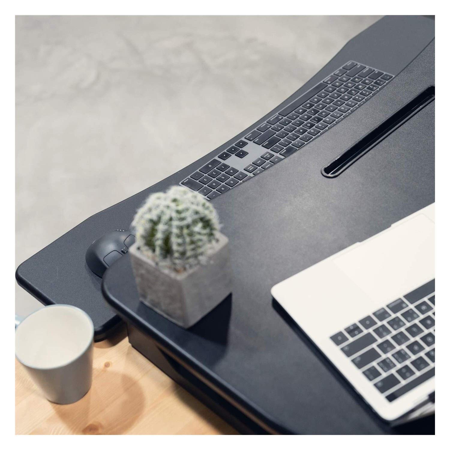 Desk Standing Converter with Height Adjustable β FEZIBO Black 36 inches Stand Up Converter Sit to Stand Dual Monitor Tabletop Riser