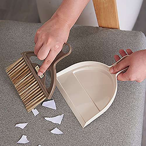 Hand Broom and Dustpan Set - Mini Dustpan and Mini Hand Whisk Broom Set, Broom Cleaning Set Tool for Table Keyboard Window Gaps Kids, Pets (C)