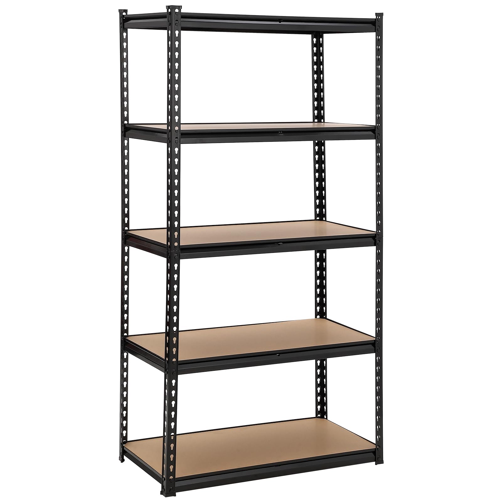 LinTimes Garage Shelving, 71" Garage Storage Shelves Heavy Duty Shelving Units, Loads 3860 Lbs, Adjustable 5 Tier Utility Shelves for Garage Basement Laundry, Utility Shelf Rack, Black