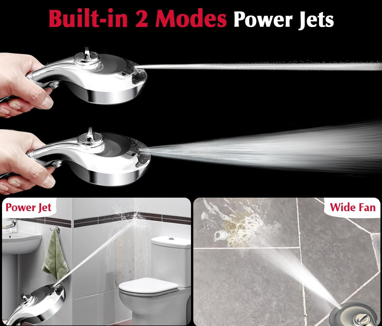 Filtered Shower Head with Handheld,High Pressure Water Flow and 10-Mode Shower Head Filter for Hard Water,Water Softener Shower Head,Handheld Shower Head with 70“ Long Hose