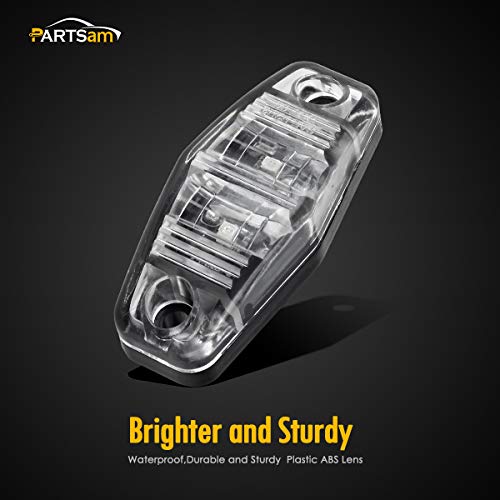 Partsam 8pcs 2.5" Oval Side Fender Marker Light Red/Amber Clear Lens Universal Surface Mount 2 LED Light, Truck Boat Trailer Sealed Mini Trailer Clearance Identification Lights(4 Red+4 Amber)