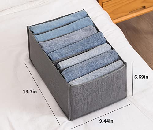 LOWFI 5-Piece Clothes Storage Box Foldable Closet Organizer Storage Container/Wardrobe Drawer Compartment Storage Box for Clothes, Pants, Underwear, Socks, Sheets, Etc. Storage (Gray)