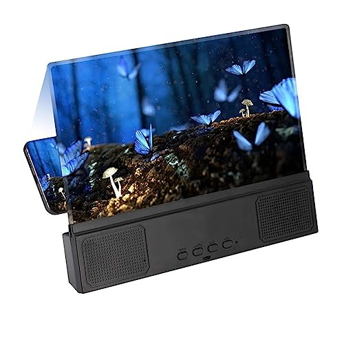 ELECTRIC GIANT 12" 3D Cell Phone Screen Magnifier with Bluetooth Speakers HD Mobile Phone Stand with Screen Amplifier All Smartphones