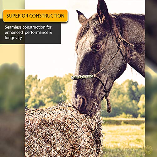 Texas Haynet - Square Net Hay Holder for Horses - Durable Nylon Square Bale Hay Net Slow Feed - American Made Hay Rope Net - Easily Fits Bales 36x18x18β with 1.5β Holes