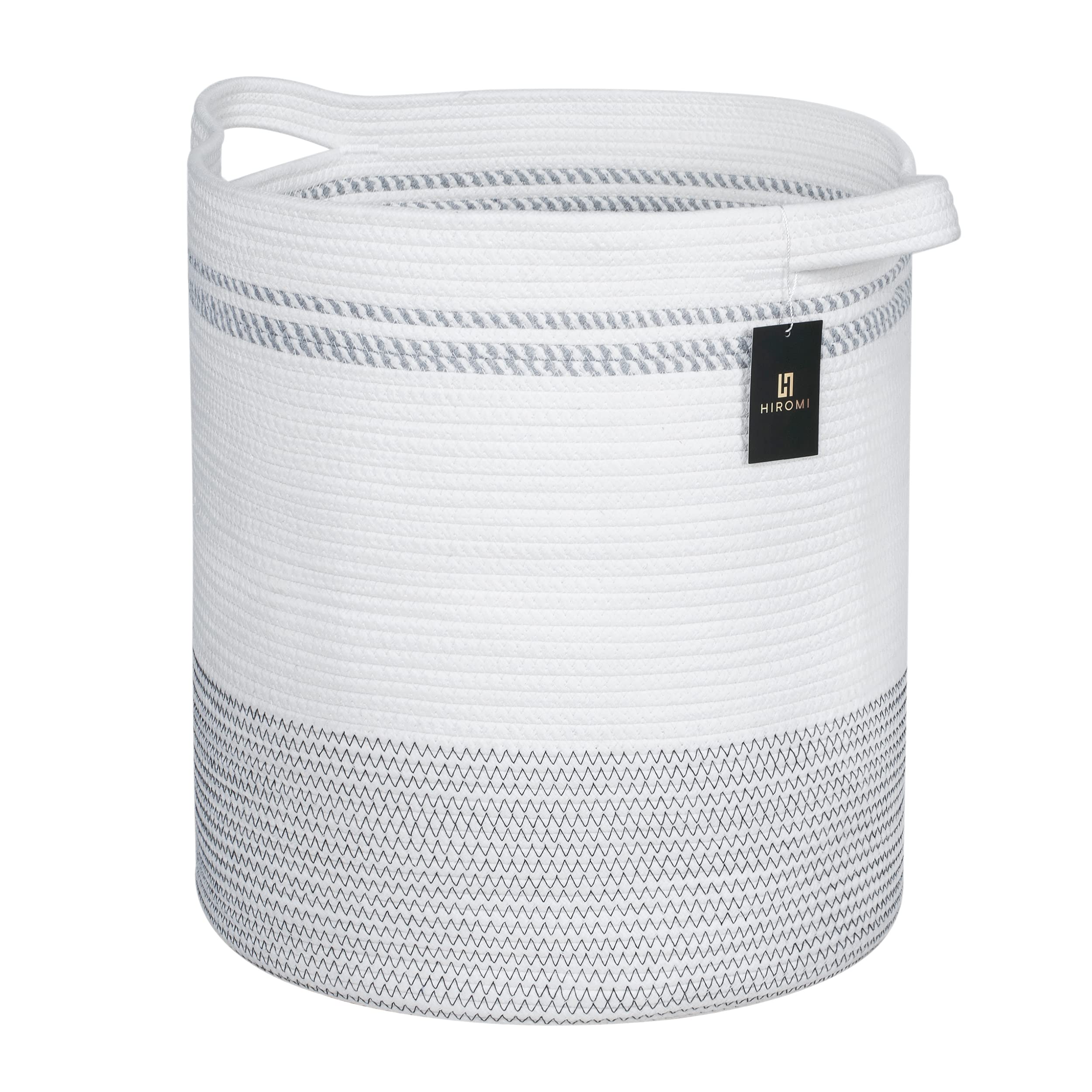VERSAINSECT ton Rope Basket - Decorative White Storage Bins for Room Organization