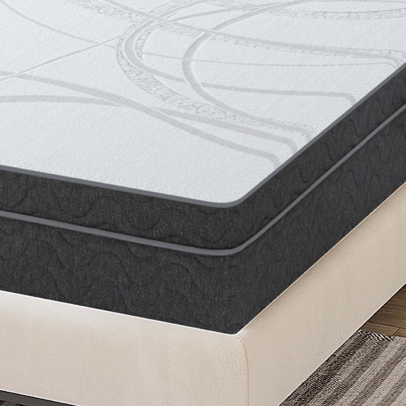 DUNTRKDU Queen Size Mattress, 10 Inch Cooling Gel Memory Foam Hybrid Tea Mattress, Individual Pocket Spring Mattress, Medium Firm Feel, Mattress in a Box, CertiPUR-US Certified (Queen)