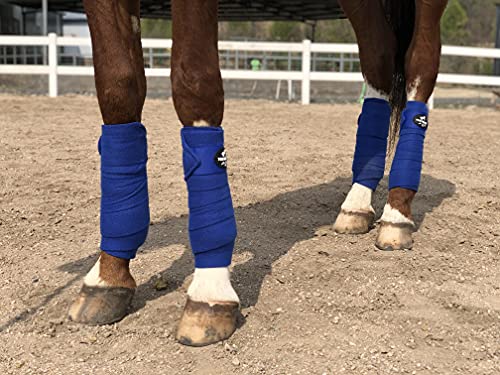 TGW RIDING Horse Polo Leg Wraps, 4-Pack (Royal Blue)(4.73inchesX118inches)
