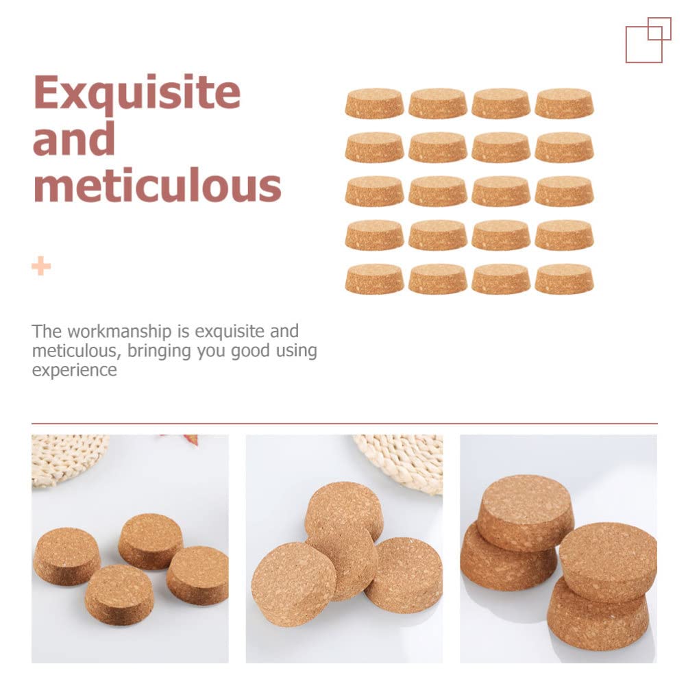 Housoutil 25Pcs Wine Bottle Cork Stoppers Sealing Covers Soft Wood Corks Large Wooden Tapered Cork Plugs Replacement for Wine Beer Bottle Crafts ( 5.3cm*4.7cm*1.7cm)