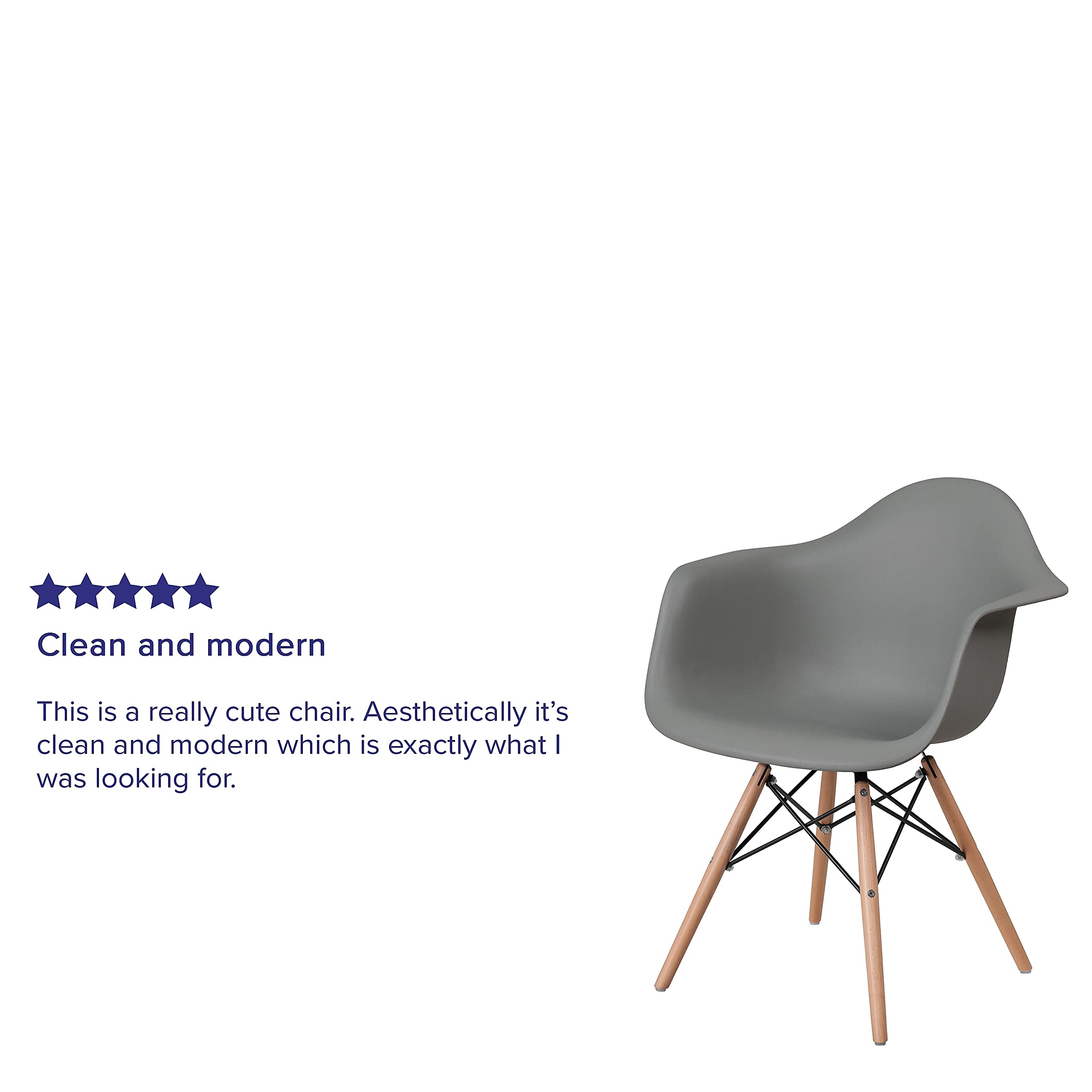 Flash Furniture 2 Pack Alonza Series Moss Gray Plastic Chair with Wooden Legs