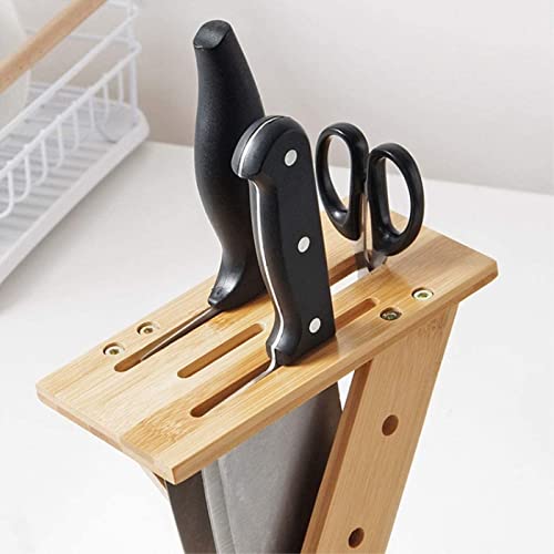 Knife Storage Knife Block Knife Holder Kitchen Bamboo Knives Blocks Storage Rack Cutter Storage Knives Holder Multi-function Tool Knife Stand Knife Rack Knives Storage