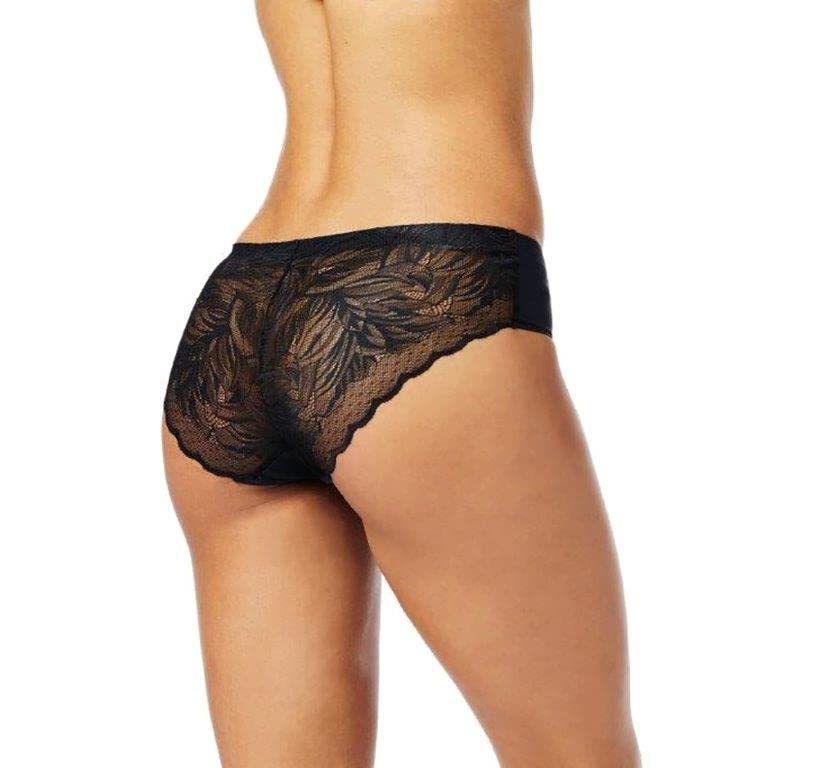 Vince Camuto Women's Underwear ? Seamless Lace Hipster Briefs (3 Pack), Size Medium, Black/Black/Black