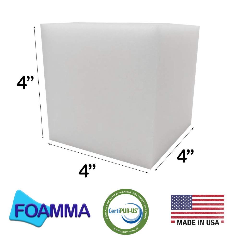 Foamma White Foam Pit Cubes/Blocks 4” x 4” x 4” 100 Pack for Gymnastics, Freerunning and Parkour Courses, Skateboard Parks, BMX, Trampoline Arenas