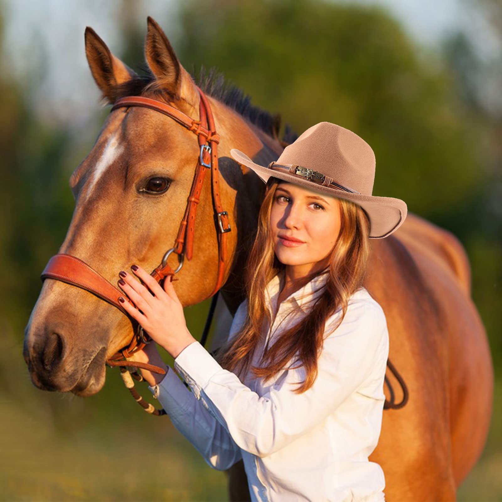 Homiton 10Pcs Cowboy Hat Band Replacement Handmade Ethnic Western Hat Belts for Straw Felt Fedora Panama Hats(10PCS Hatband)