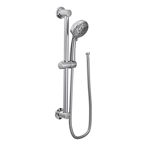 Moen Eco-Performance Chrome 4-Spray Pattern Handheld Showerhead with 69-Inch-Long Hose and 30-Inch Grab Slide Bar, 3669EP