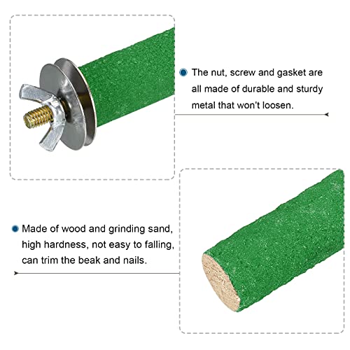PATIKIL 0.8x13.8 Inch Bird Cage Perch, Parrot Stand Paw Grinding Stick Bird for Parakeet Cockatiel Cage Accessory, Green