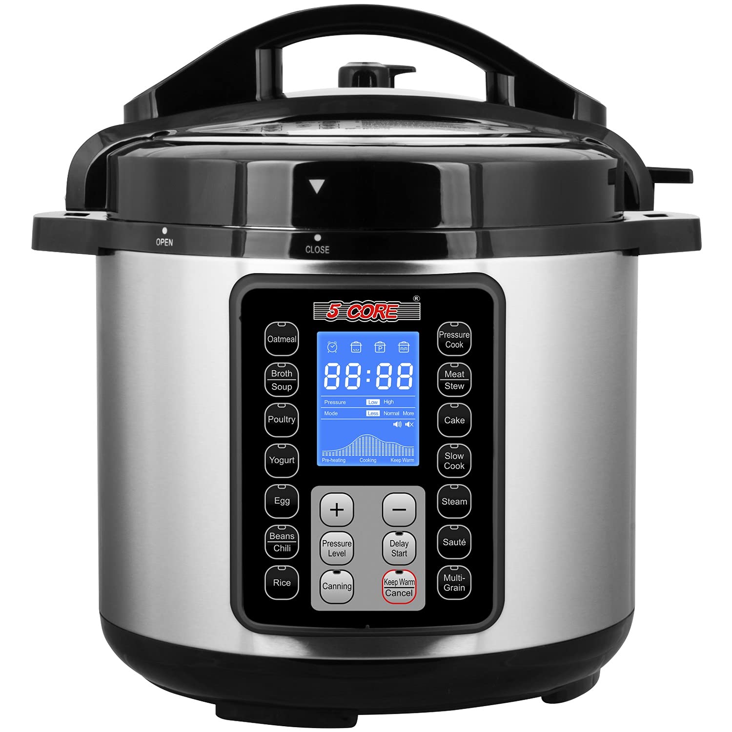 Electric Pressure Cooker Digital Instant Programmable Multicooker Pressure Pot 6 Quart 15 IN ONE Pot 5 Core EPC6QT ⭐⭐⭐⭐⭐Ratings ✔️ Best Deal 👍 (EPC-6QT)