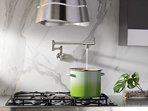 Moen Modern Spot Resist Stainless Wall Mount Swing Arm Folding Pot Filler, Double Jointed Kitchen Faucet, S665SRS