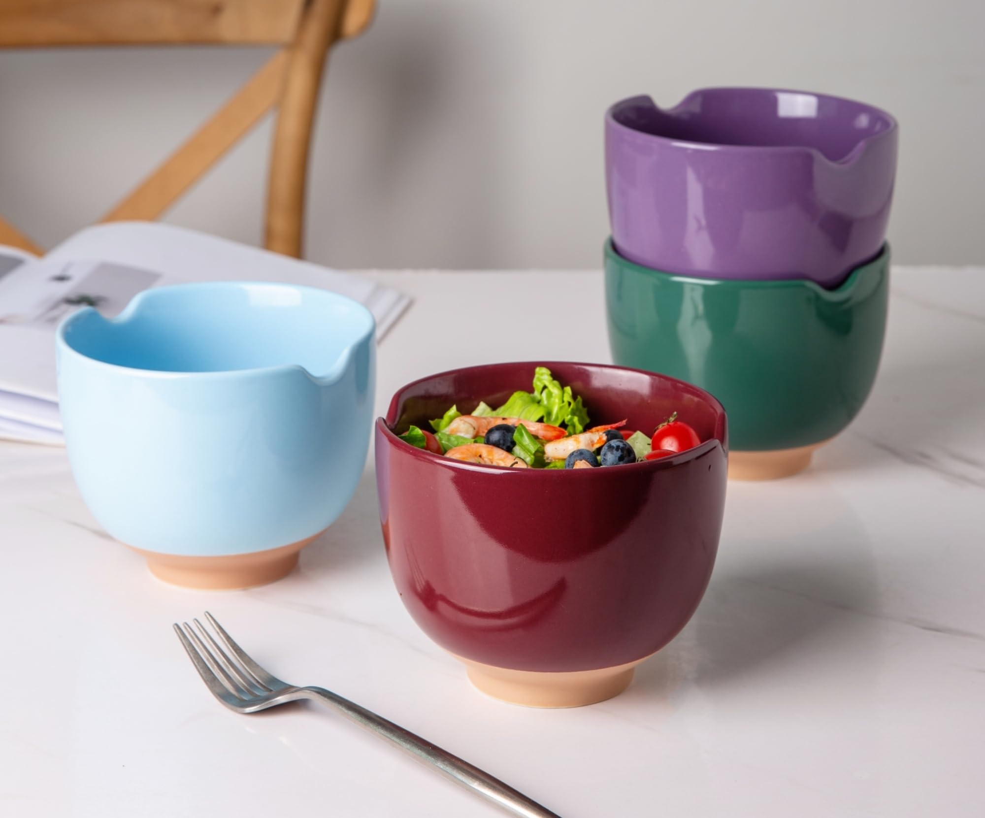 GBHOME Ceramic Ramen Bowls with Chopsticks, Cute Japanese Ramen Bowls Set of 2 for Ramen,Soup,Pho,Noodles, House-warming Wedding Birthday Gift, Microwave & Dishwasher Safe, 20 Ounces