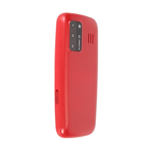 Elderly Mobile Phone, Large Button Mobile Phone LED Flashlight 1.77 Inch ABS LCD Dual Card Dual Standby (Red)