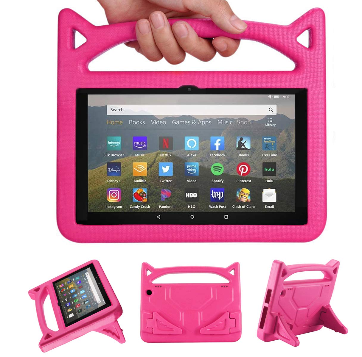 Fire HD 8 Case, Fire HD 8 Tablet Case for Kids,(12th/10th Gen,2022/2020 Release),Lightweight Shockproof Kid-Proof Cover with Stand Kids Case for Fire HD 8 Plus Tablet & Fire HD 8 Kids Pro Tablet.Rose