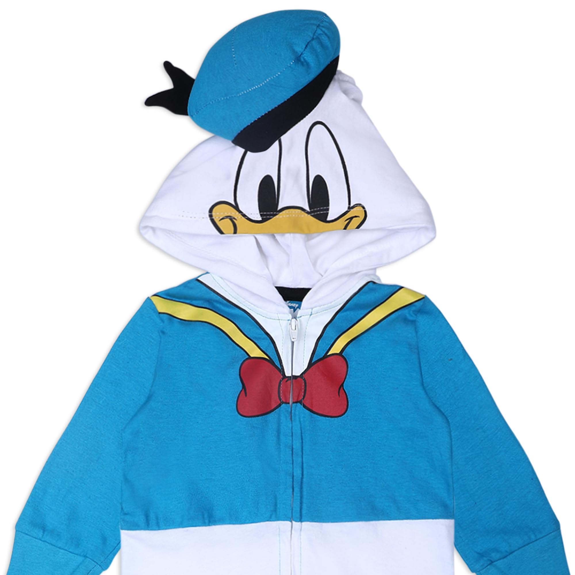 Disney Mickey Mouse Donald Duck or Goofy Boys Coverall Onesie Costume for Newborn, Toddler and Infant – Blue/Orange/Red/Black