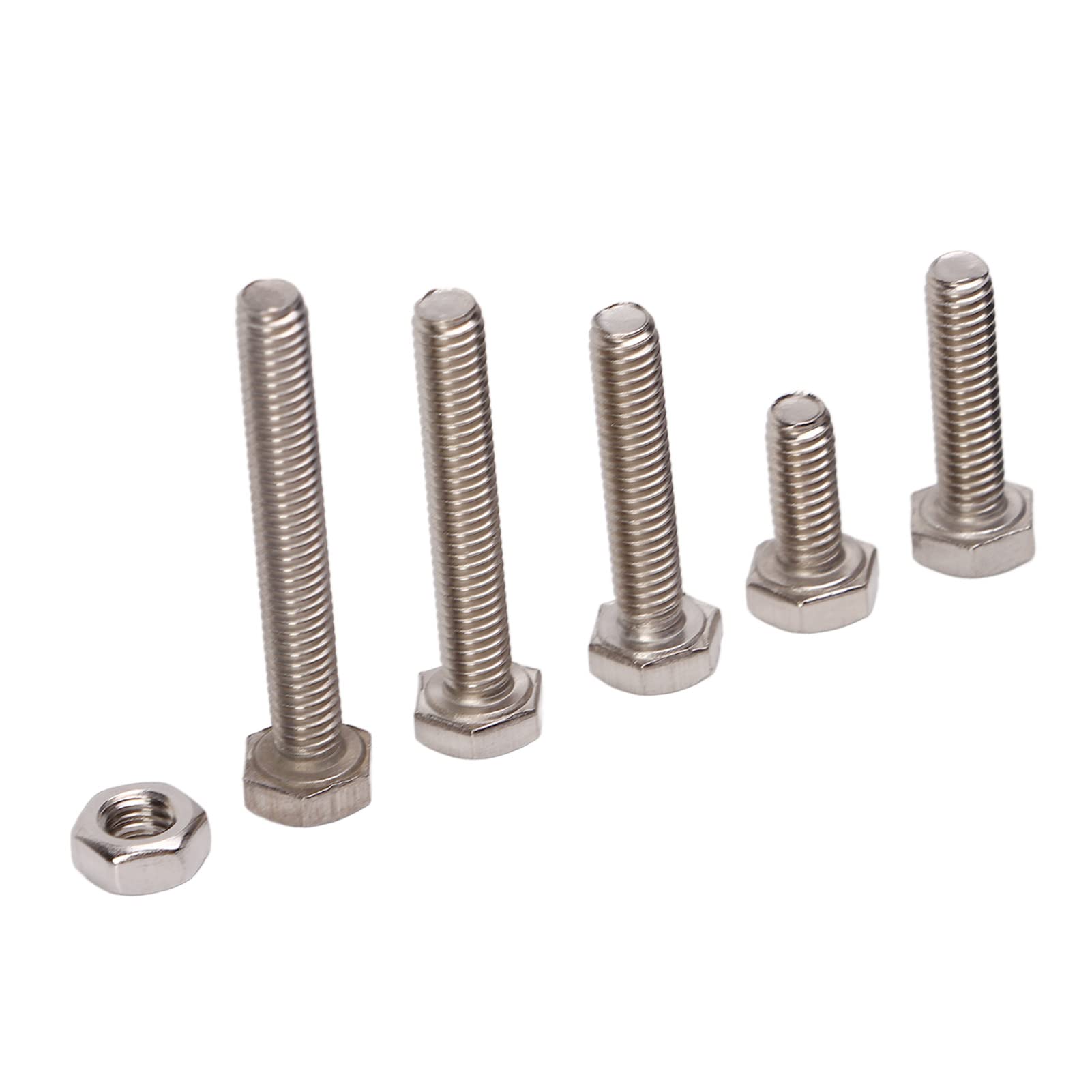 Heavy Duty Bolts Kit, Anti Oxidation Clear Thread Uniform Pitch 200PCS M4 Hex Bolts Screw Easy to Maintain 304 Stainless Steel for Industrial