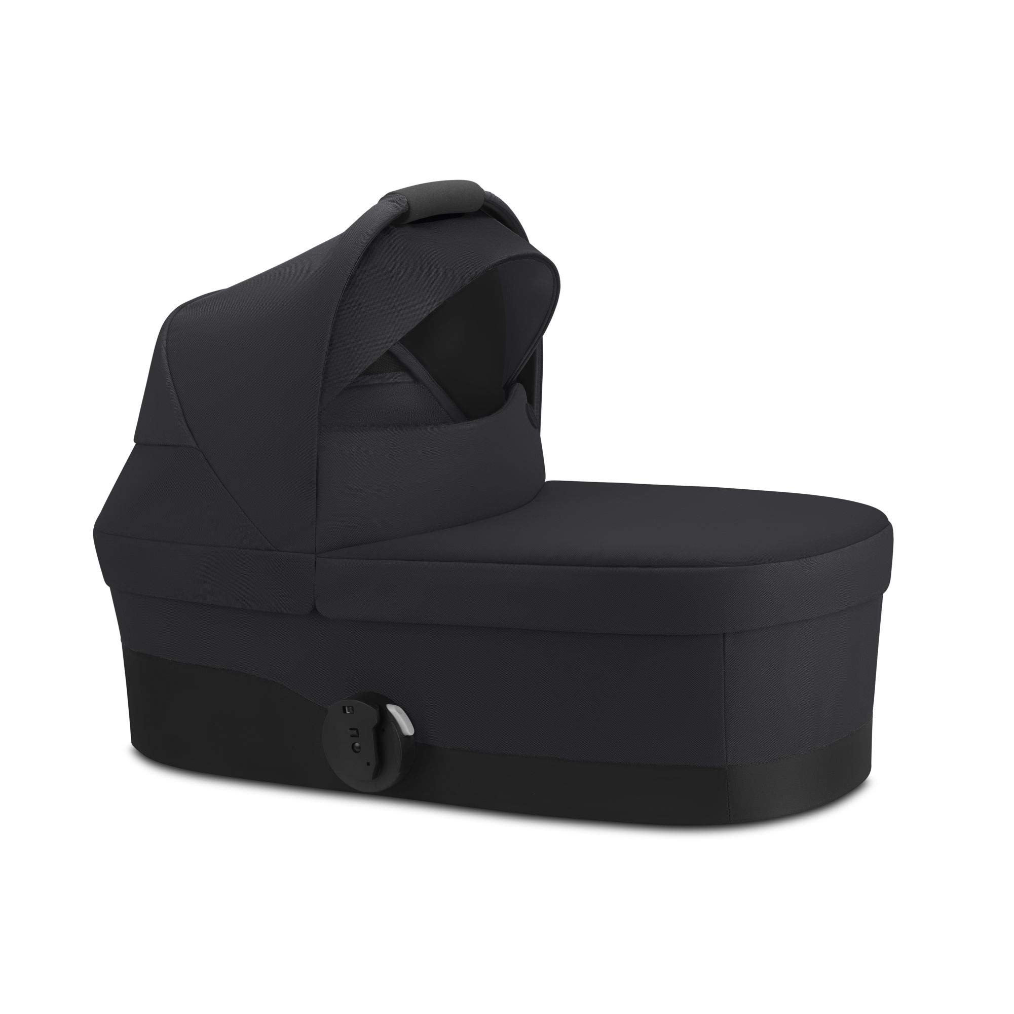 CYBEX Cot S, Baby Travel Bassinet, Easy Carry Handle & Memory Buttons, Spacious Baby Cot, Soft Interior Cushion, UPF 50+ Sun Canopy, Compatible with Select CYBEX strollers, Deep Black