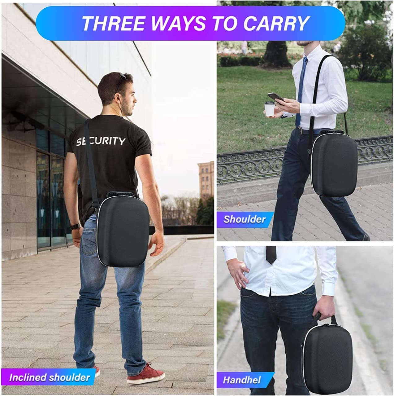 Heavy Duty Carrying Case Compatible for PS VR2, CJIABA Lightweight Travel Protective Case with Lens Protector & Cloth, Velcro Straps and Shoulder Strip for PSVR 2 Headset and Touch Controllers