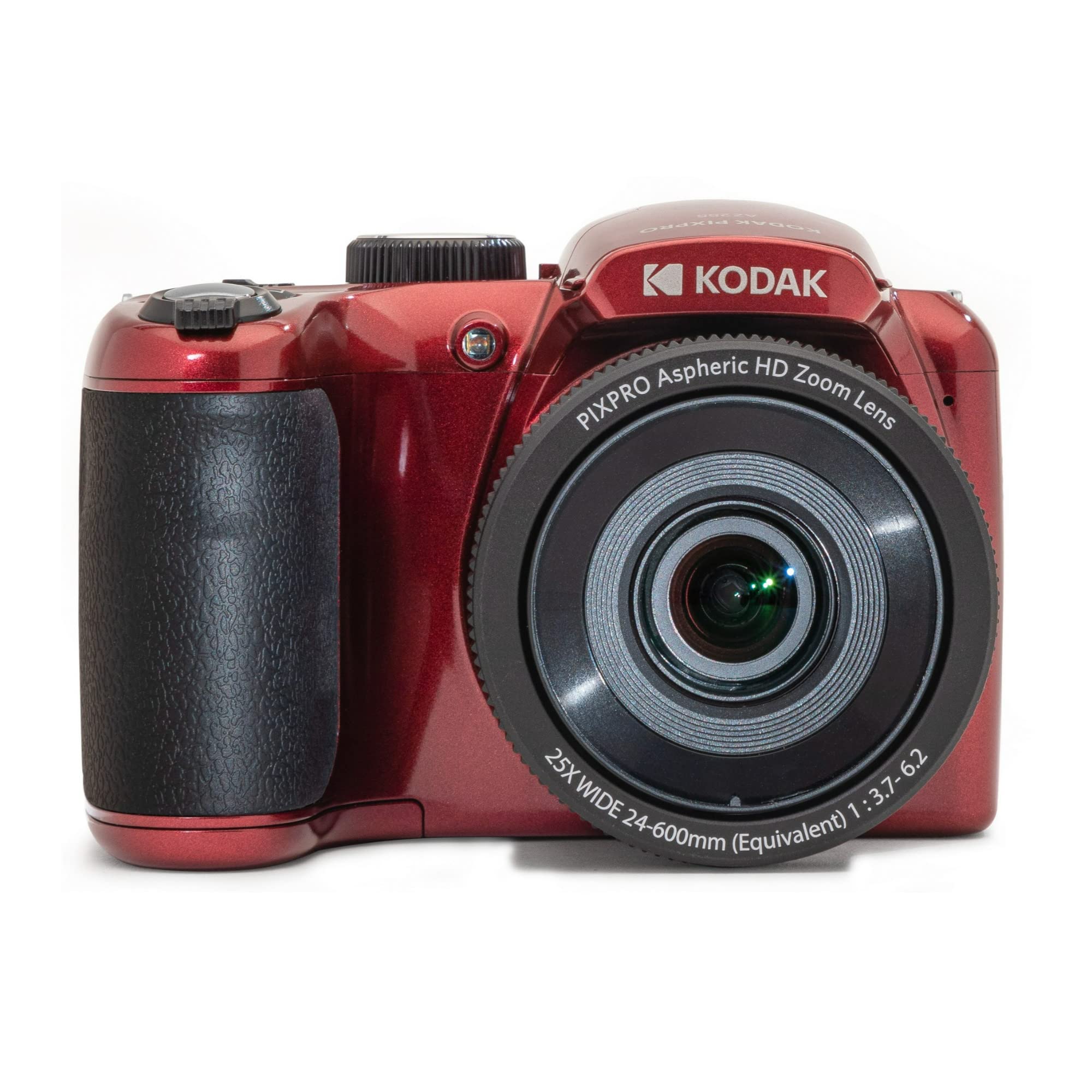 Kodak PIXPRO AZ255 Astro Zoom 16MP Digital Camera (Red) Bundle with 64GB Memory Card, High-Performance Ultra Alkaline AA Batteries (10-Pack), Camera Case and Accessory (4 Items)