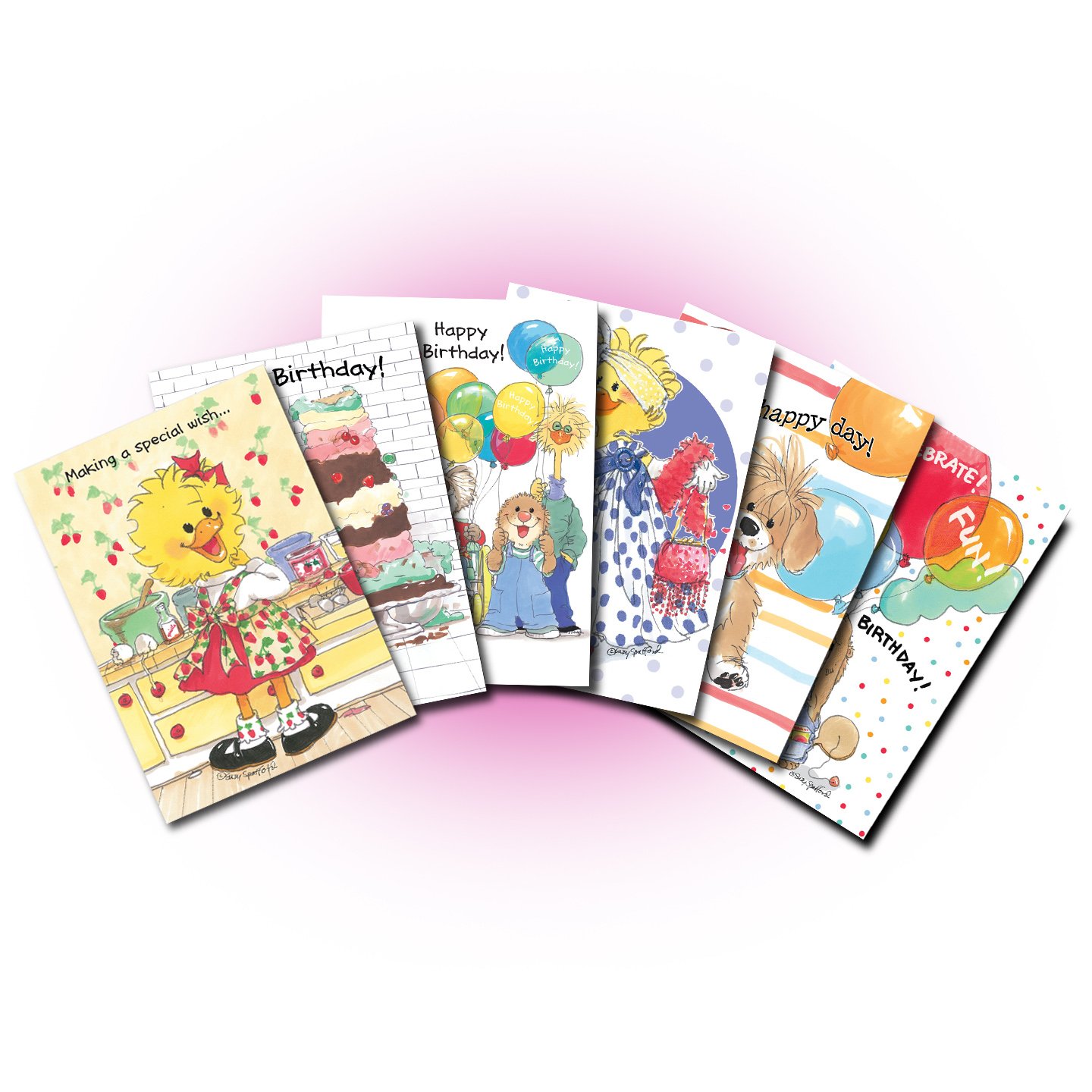 Suzy's Zoo Assorted Happy Birthday Greeting Card 6-Pack 10156