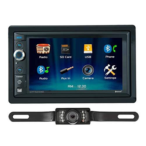 Dual Electronics XVM286BT Digital Multimedia Receiver + License Plate Back up Camera + Sound of Tri-State Air Freshener (Renewed)