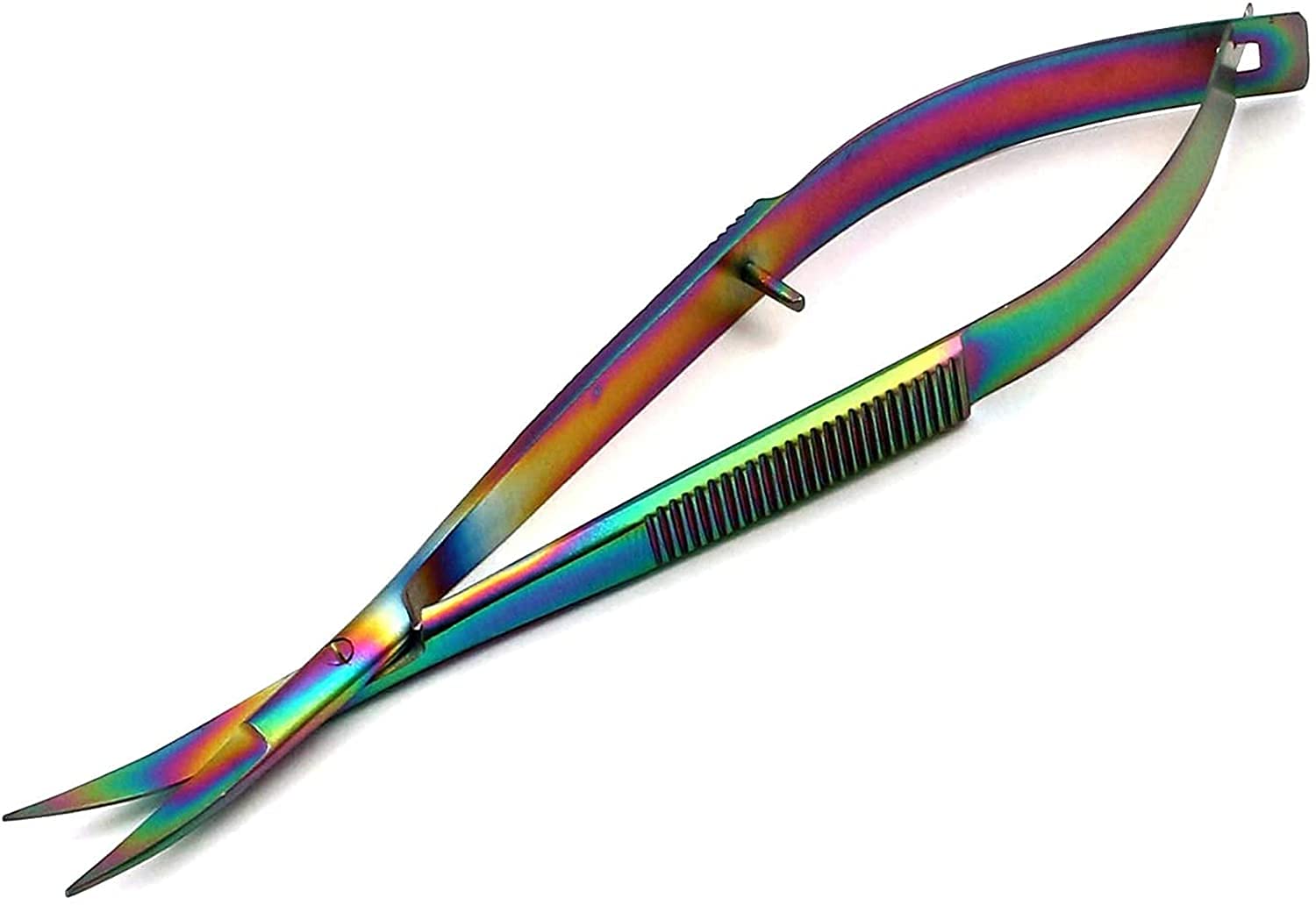 Embroidery Sewing Scissor - Titanium Spring Action Scissor 4.5" - German Grade Stainless Steel, Curved Tip, Snips, Thread Scissor - G.S Online Store