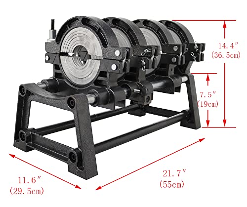 INTSUPERMAI Pipe Fusion Welder 4 Clamps Electric Tube Butt Fusion Machine Pipe Welding Machine PP PE PB PVDF Butt Fusion Welding Machine 110V 2.48"-6.30" (63-160mm) with Digital Heating Plate