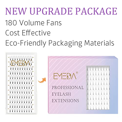 EMEDA 180 Fans Premade Fans Eyelash Extensions Pointy Base Thin Base 8D Stable C Curl Premade Lash Extensions Fans Pre Fanned Volume Lash Extensions (8D 0.07 C Mix 8-14mm)