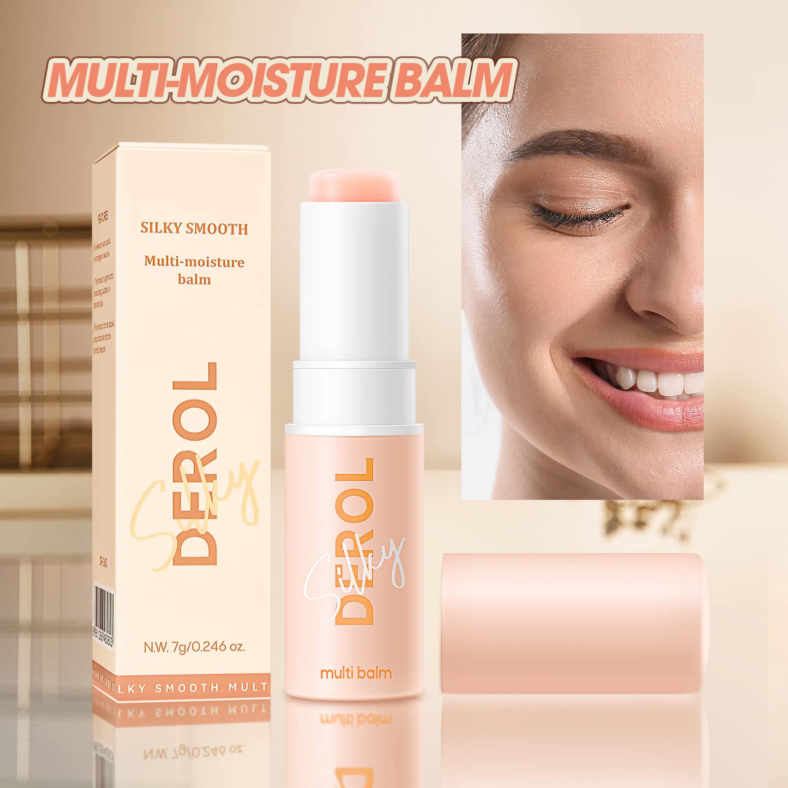 LOKFAR 2PCS Wrinkle Repair Moisturizing Multi Balm Stick, Anti-wrinkle Face Balm Eye Balm Body Hydrating Face Moisturizer, Wrinkle Balm Stick Face Skin Collagen Moisturizer for Dry Skin (7g/0.246 oz)