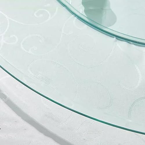 DOUKI 39Incn Lazy Susan Turntable For Dining Glass Tempered Glass Rotating Tray, Clear Round Dining Table Top, Swivel Large Tabletop Serving Plate (Size : 24inch(60cm))