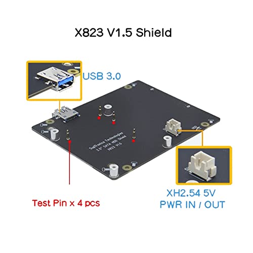 MACIMO NASPi Kit+Metal Case+X823 Expansion Board+X-C1 Board Replacement PWM Fan for Raspberry Pie SATA HDD/SSD NAS Storage Server