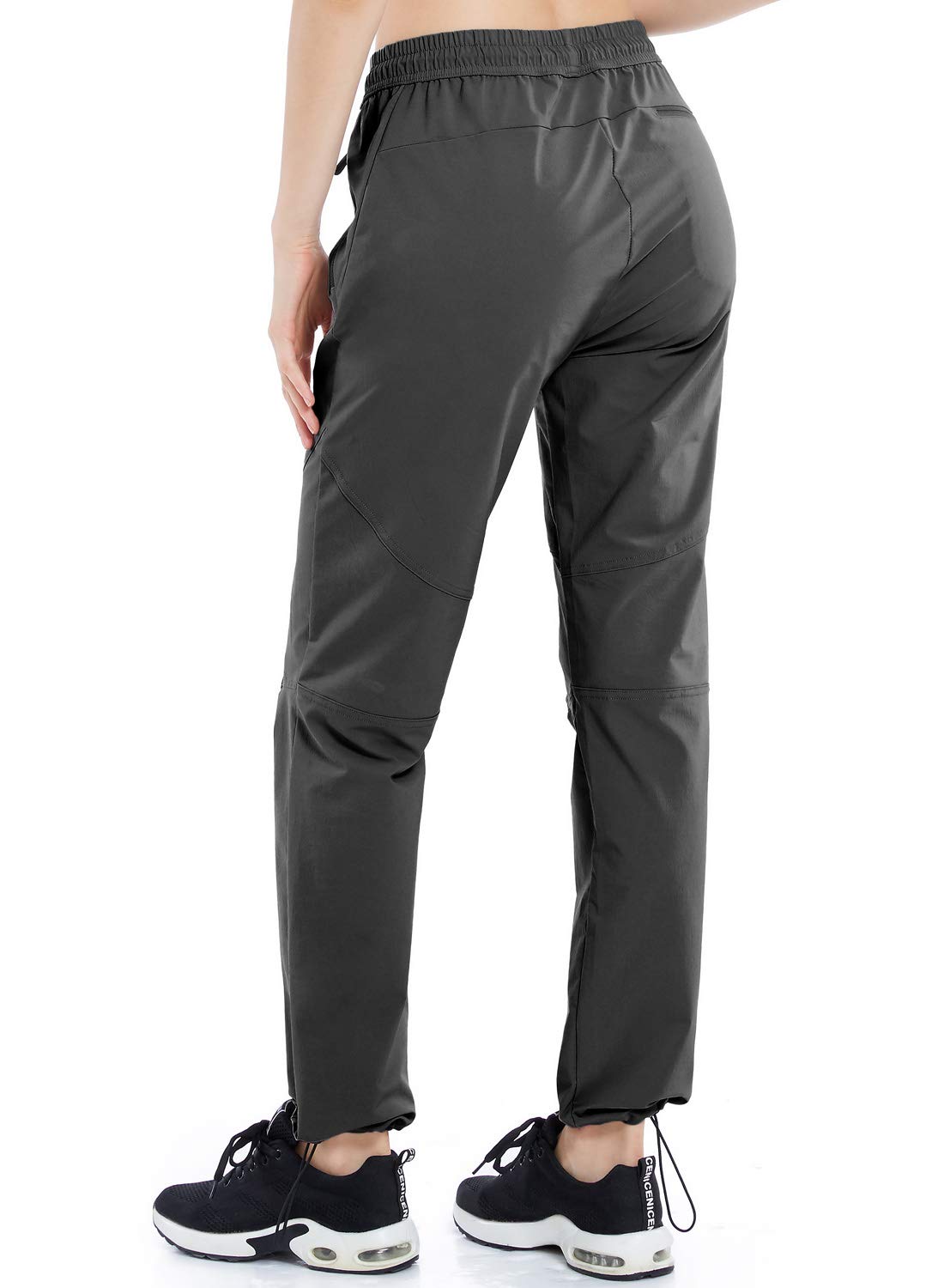GMTTFOUR Women's Outdoor Hiking Pants Lightweight Quick Dry Cargo Capri Pants Water Resistant UPF 50 Zipper Pockets(Dark Grey,XS)