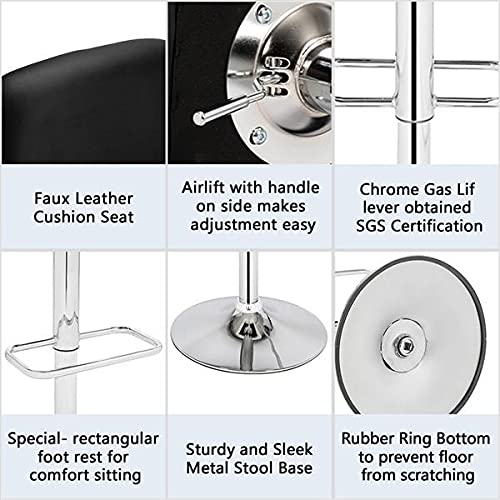 LLAMN Three Colors 2 BJ221 Dustpan Chair Square Foot Bar Stool PU Fabric Bar Stools Spa Tattoo Massage Salon Furniture (Color : Black)
