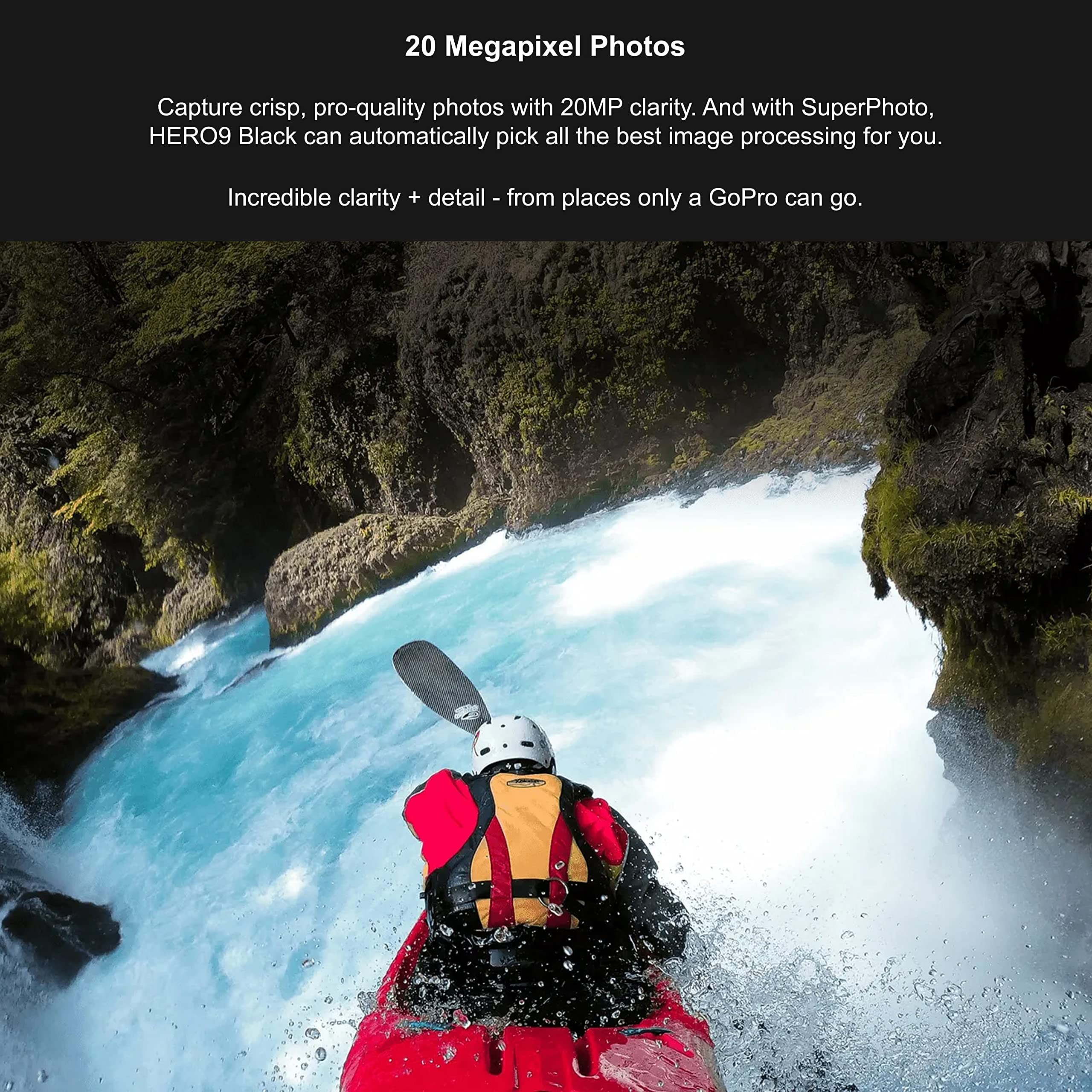 GoPro HERO9 Black - E-Commerce Packaging - Waterproof Action Camera with Front LCD and Touch Rear Screens, 5K Ultra HD Video, 20MP Photos, 1080p Live Streaming, Webcam, Stabilization (Renewed)