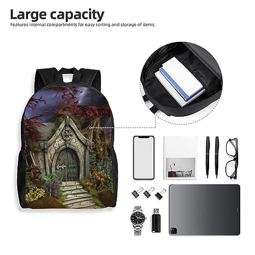 OPSREY Gothic Fairy Garden Print Laptop Backpack Bag Lightweight Large Capacity Casual Travel Daypack For Men Women
