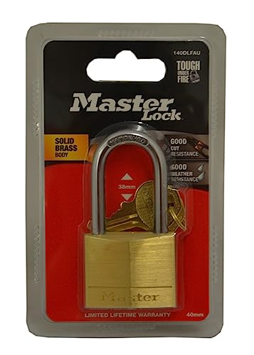 Master Lock 140DLF Solid Brass Padlock with Key, 1 Pack