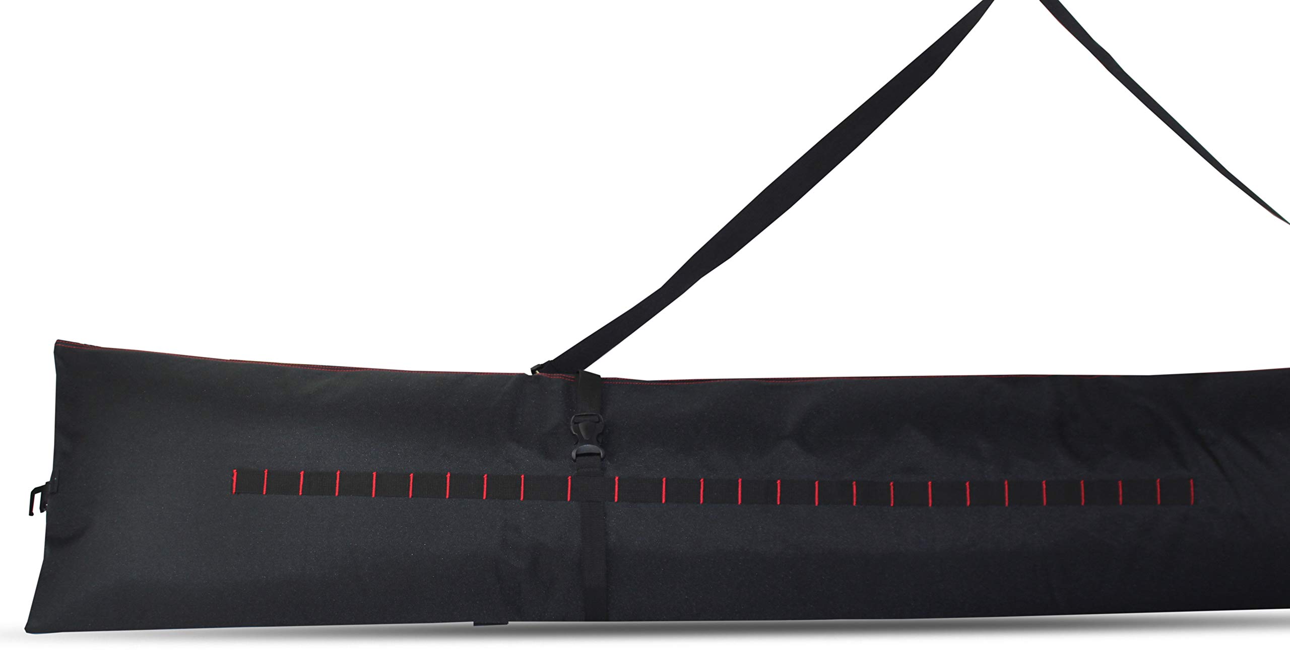 Element Equipment Padded Ski Bag Adjustable One Size Fits All Travel Ski Bag Black/Red