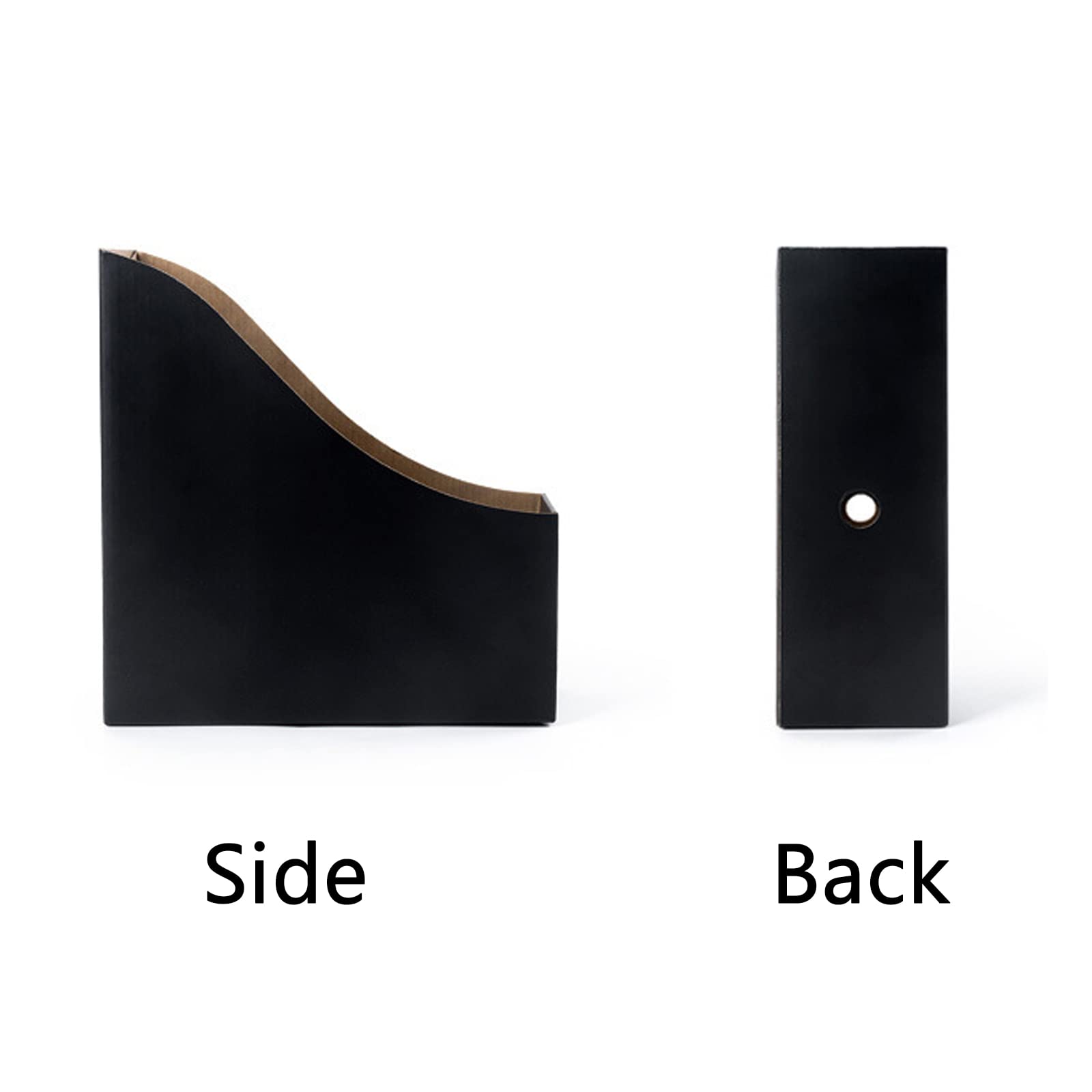 EWAFILU 15 Pack Black Foldable Desk File Holder, Cardboard Magazine Storage Box with Labels for School Office Desk Supplies