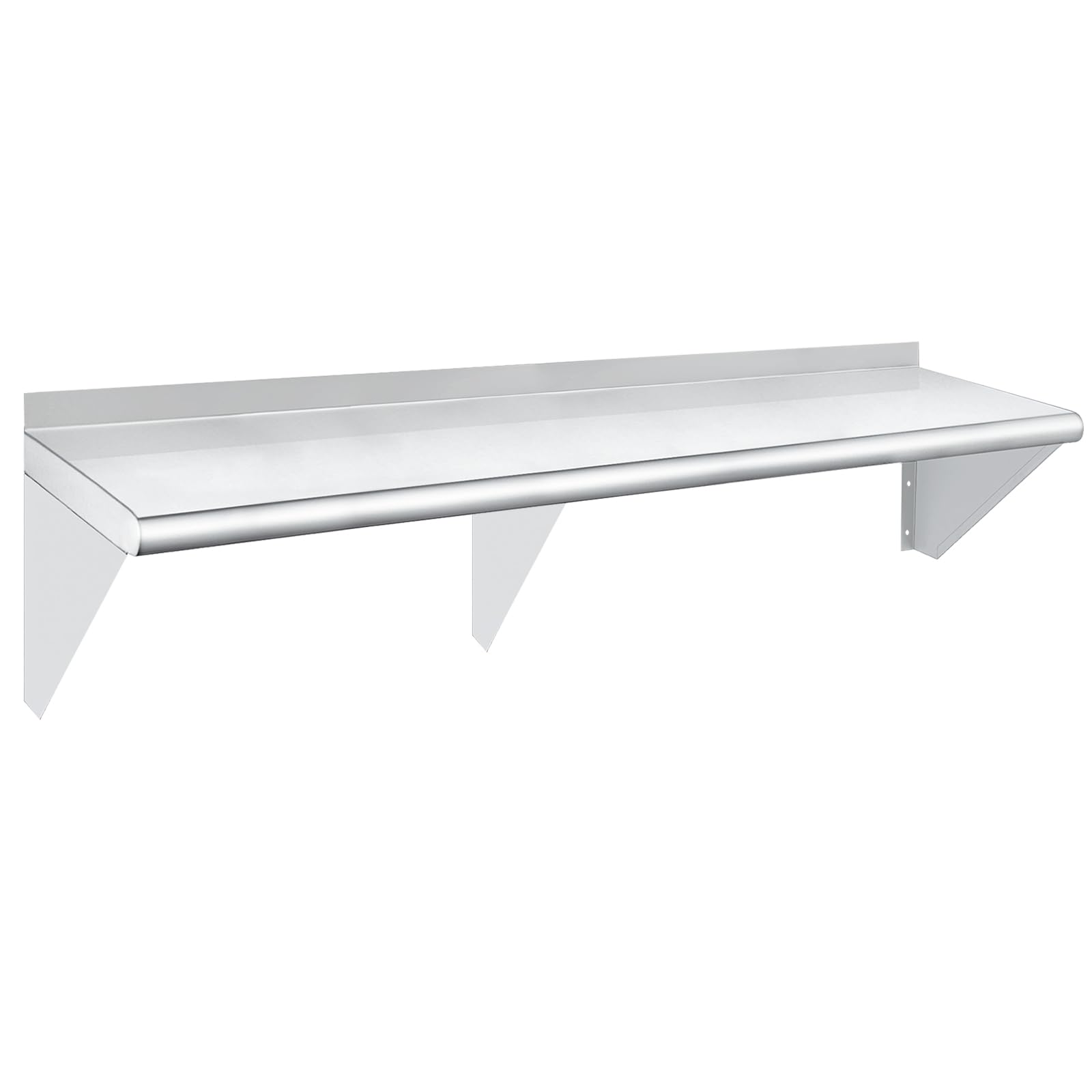 HARDURA Stainless Steel Shelf 12" x 72", 320lb Commercial Shelves Wall Mount Metal Shelving with Backsplash and Brackets for Kitchen, Restaurant, Laundry Room and Home