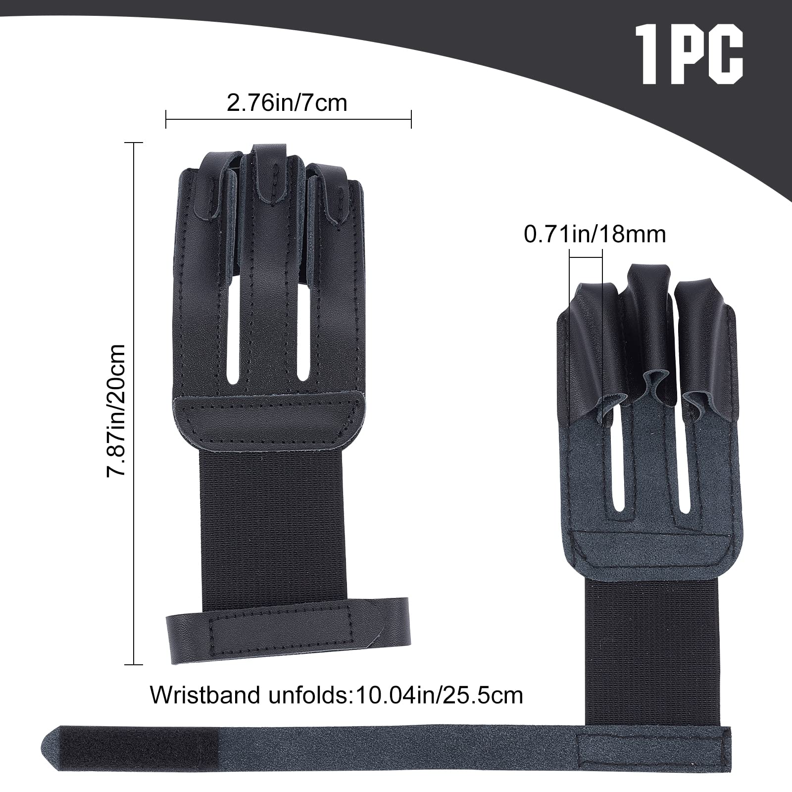 GORGECRAFT 3 Finger Archery Glove Cow Leather Protective Gloves Black Archery Shooting Glove Finger Tab Accessories for Men Women Shooting Hunting Targeting Recurve Compound Bow Guard