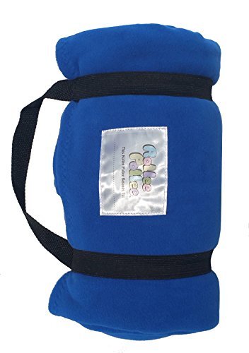 ROLLEE POLLEE Nap Sac Roll Up Napping Blanket with Attached Pillow for Preschool/Daycare, Super Soft with Elastic Straps, Fits Most Mats and Cots (Royal Blue)