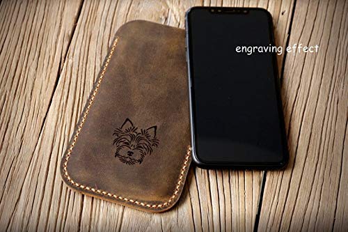 Distressed Brown leather iPhone 11 Pro Max sleeve/iPhone 6 7 8 plus case sleeve/iPhone X XR XS Max sleeve pouch - IP005S