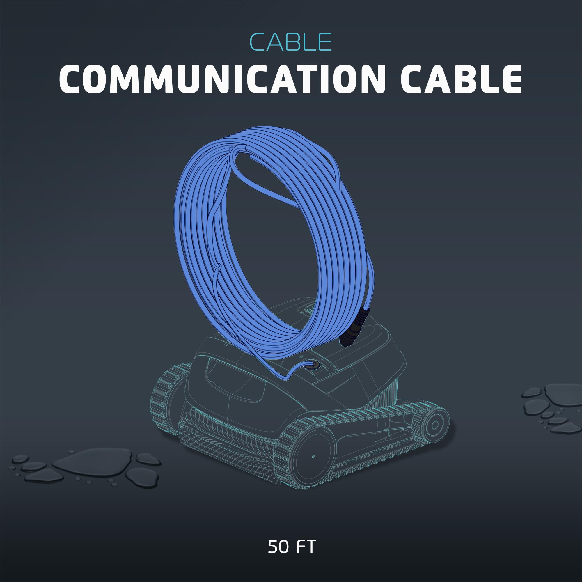 Dolphin Genuine Replacement Part β Durable 50 FT Blue Cable for Agile Robot Movement β Part Number 9995884-DIY