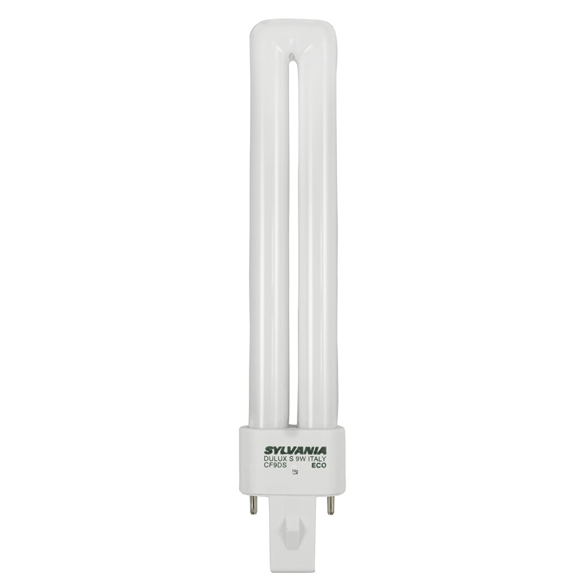 Sylvania DULUX 9W Single Compact Fluorescent Lamp, G23 2-Pin Base, 5000K Daylight, 1 Pack,White